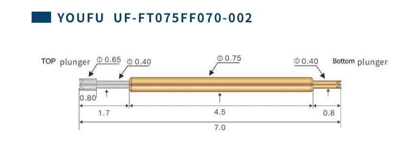 Gold Plated Spring Test Probe for BGA Testing